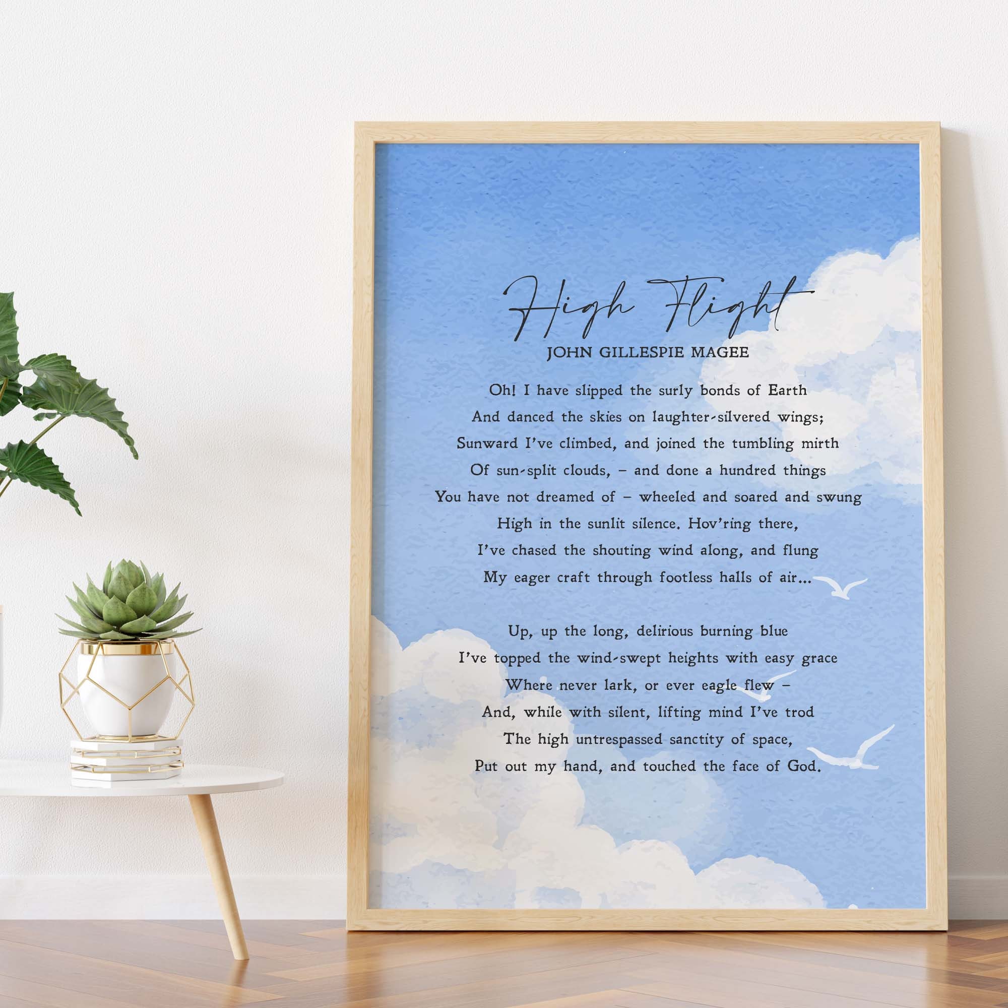 High Flight John Gillespie Magee Poem Flight Aviation | Etsy