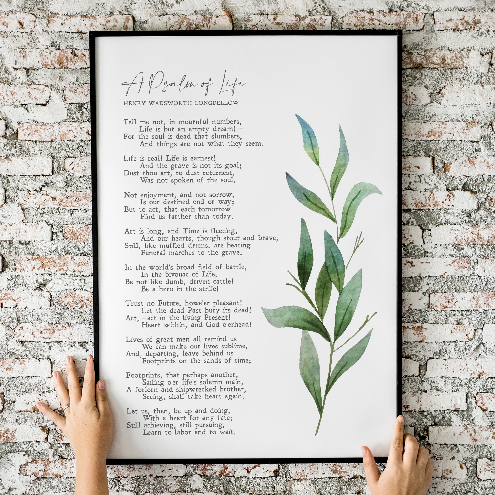 Psalm of Life Henry Wadsworth Longfellow Poem Advice | Etsy
