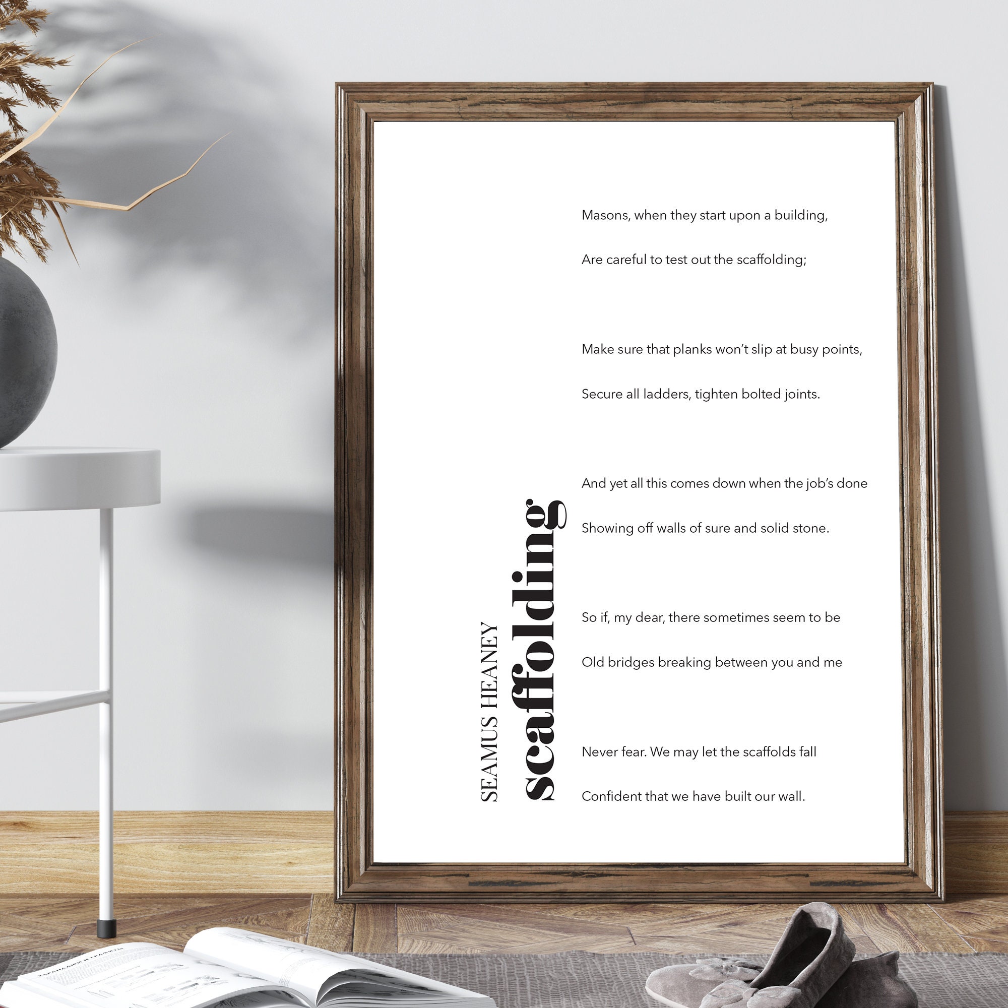 Scaffolding Seamus Heaney Poem Friendship Relationship | Etsy