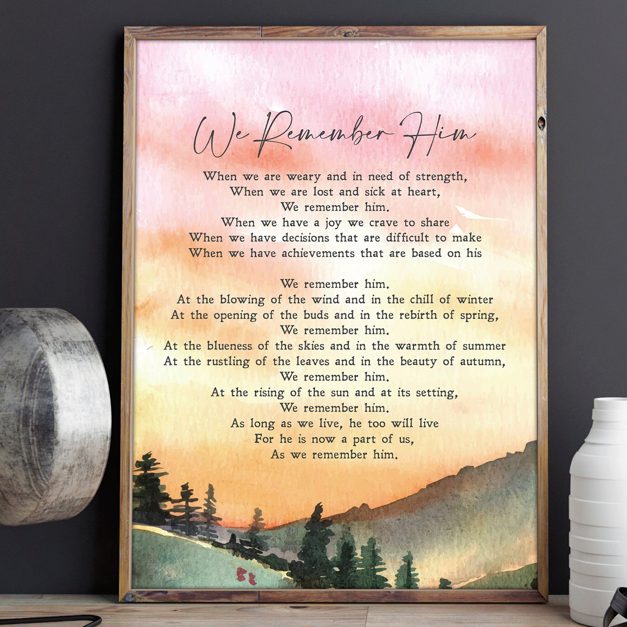 We Remember Him | Poem | Funeral Poem | Sympathy Gift | Bereavement ...