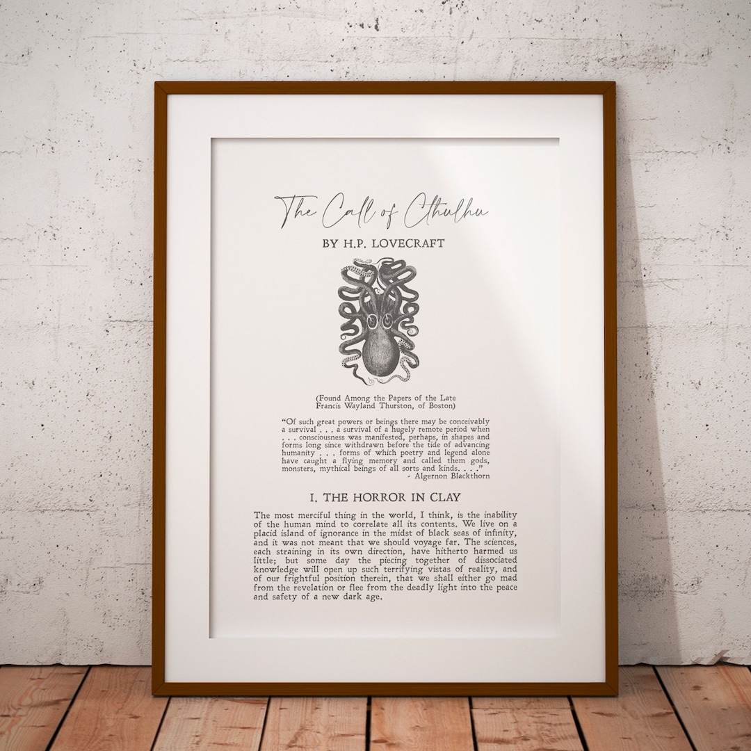 Cthulhu Lovecraft Quote | Call of Cthulhu | Horror | Literary Gift ...