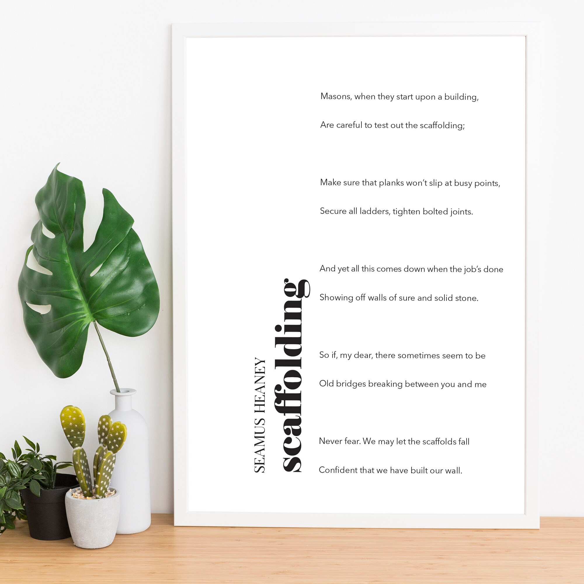 Scaffolding Seamus Heaney Poem Friendship Relationship | Etsy