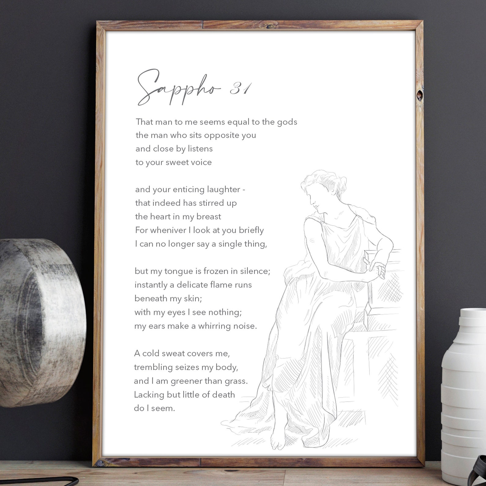 Sappho 31 Love Poem Lesbian Pride Gift Literary Gift | Etsy India