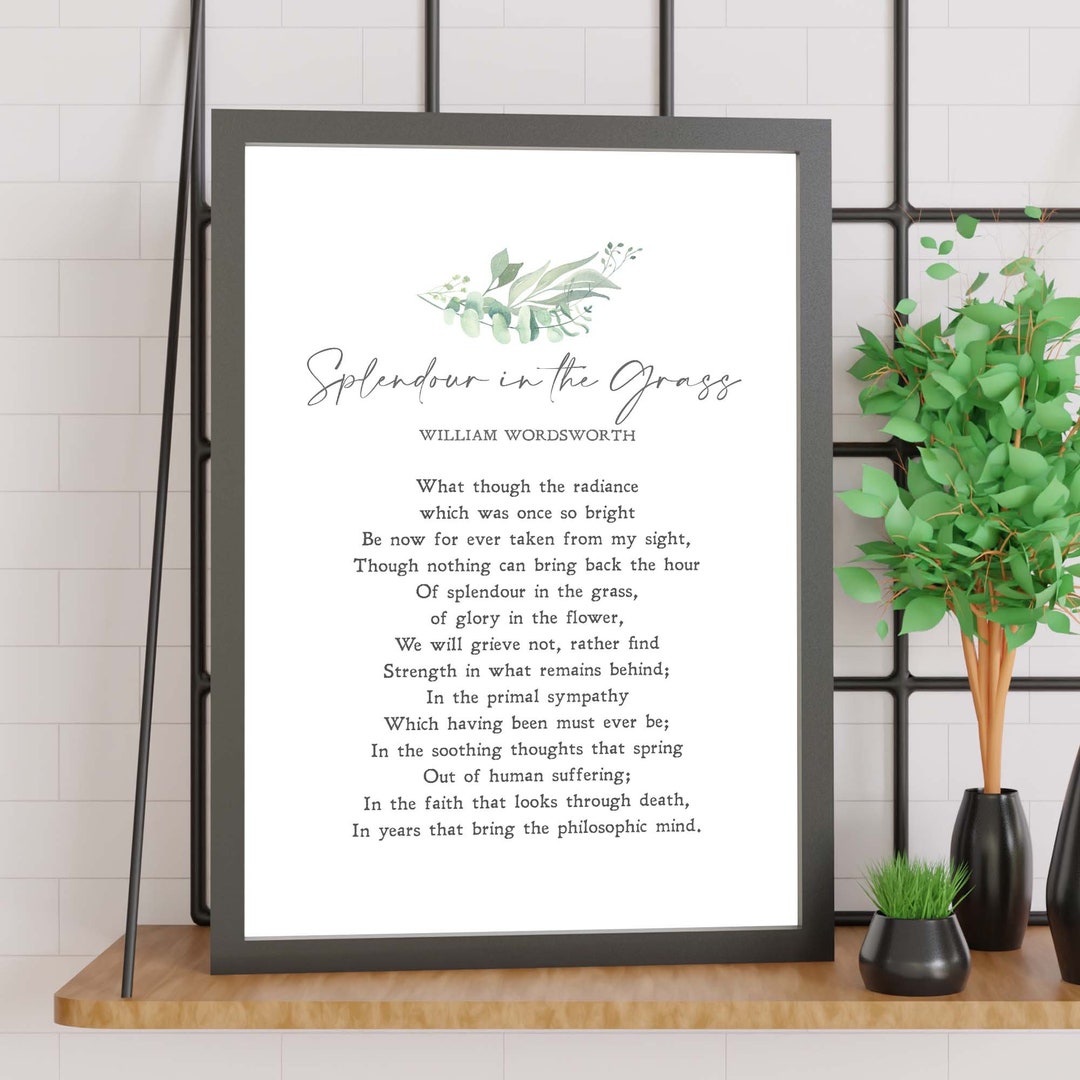 Splendour in the Grass V2 | William Wordsworth | Poem | Beyond Grief ...