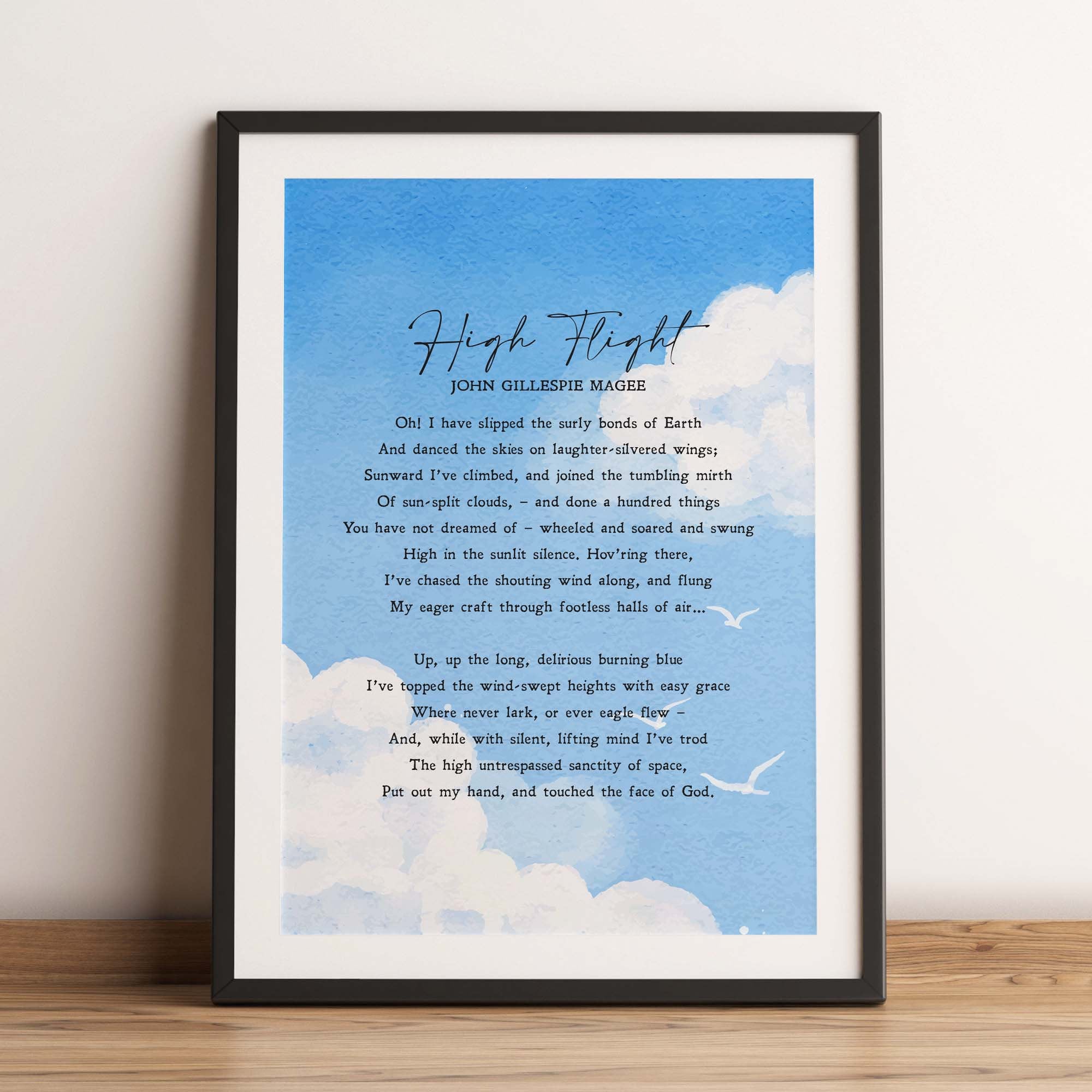 High Flight John Gillespie Magee Poem Flight Aviation - Etsy