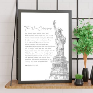 The New Colossus | Emma Lazarus | Poem | Statue of Liberty | Lady ...
