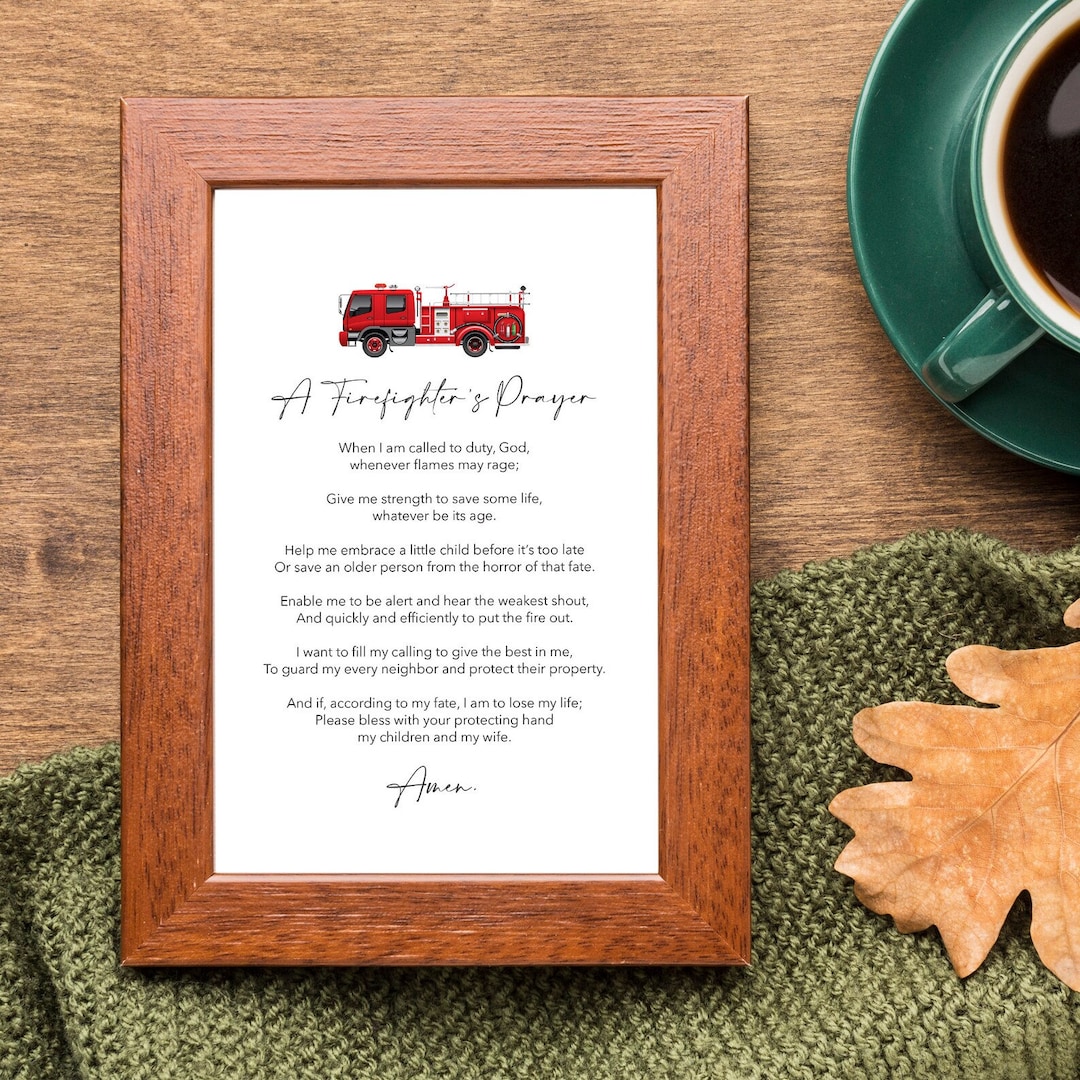 A Firefighter's Prayer | Christian | Bible | Fireman | Wall Art ...