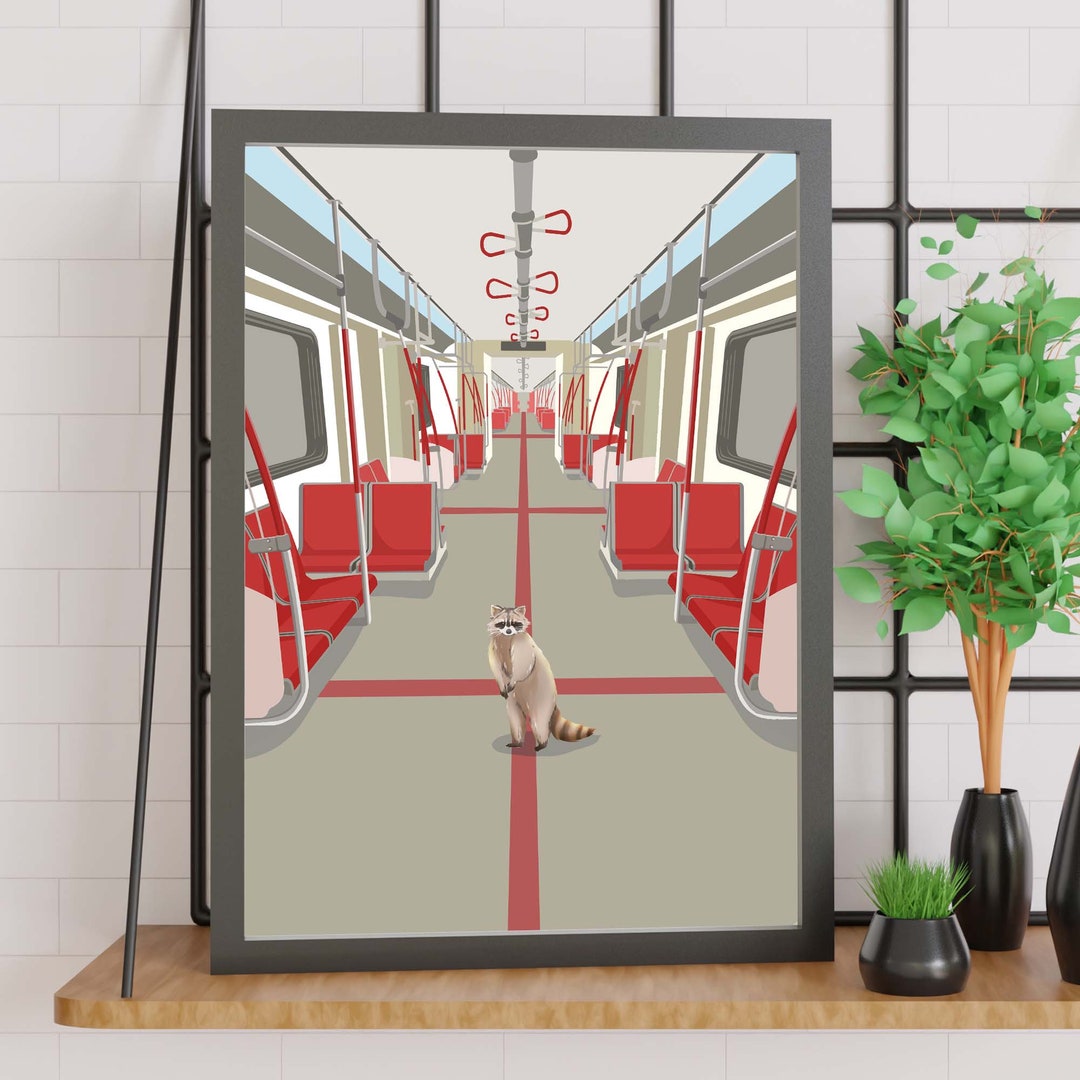 Toronto TTC Raccoon Print | Toronto Subway | City Print | Illustration ...