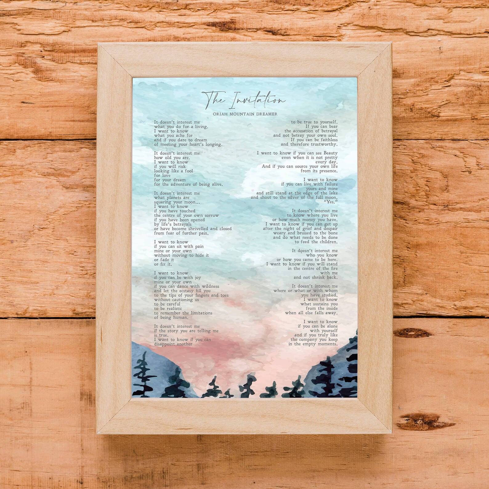Invitation V5 | Oriah Mountain Dreamer | Poem | Love | Gift | Literary ...