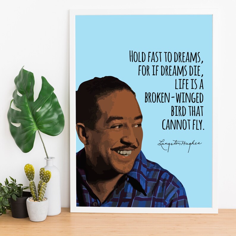 Langston Hughes Quotes Hold Fast to Dreams Jazz Poetry | Etsy