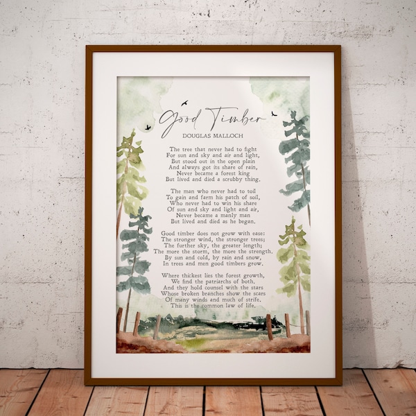 Good Timber Poem - Etsy