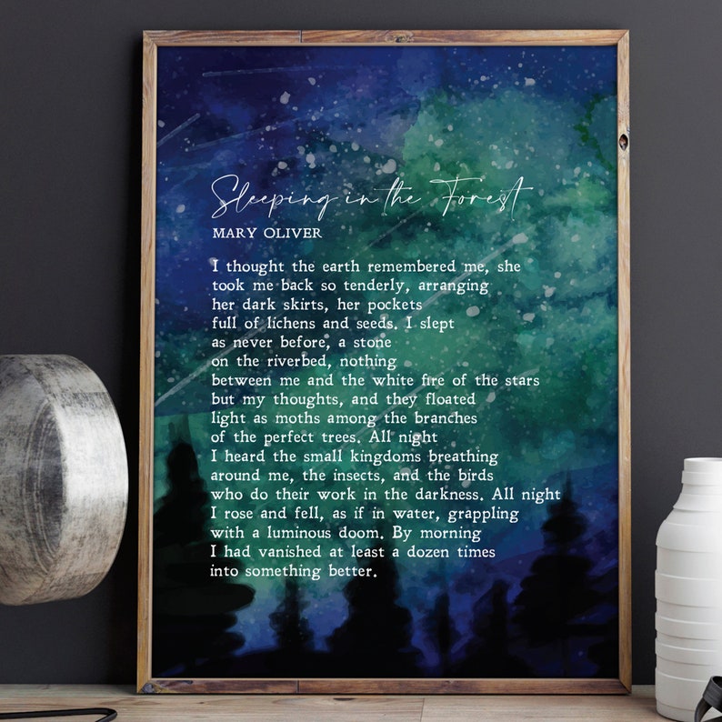 Sleeping in the Forest Mary Oliver Poem Nature | Etsy
