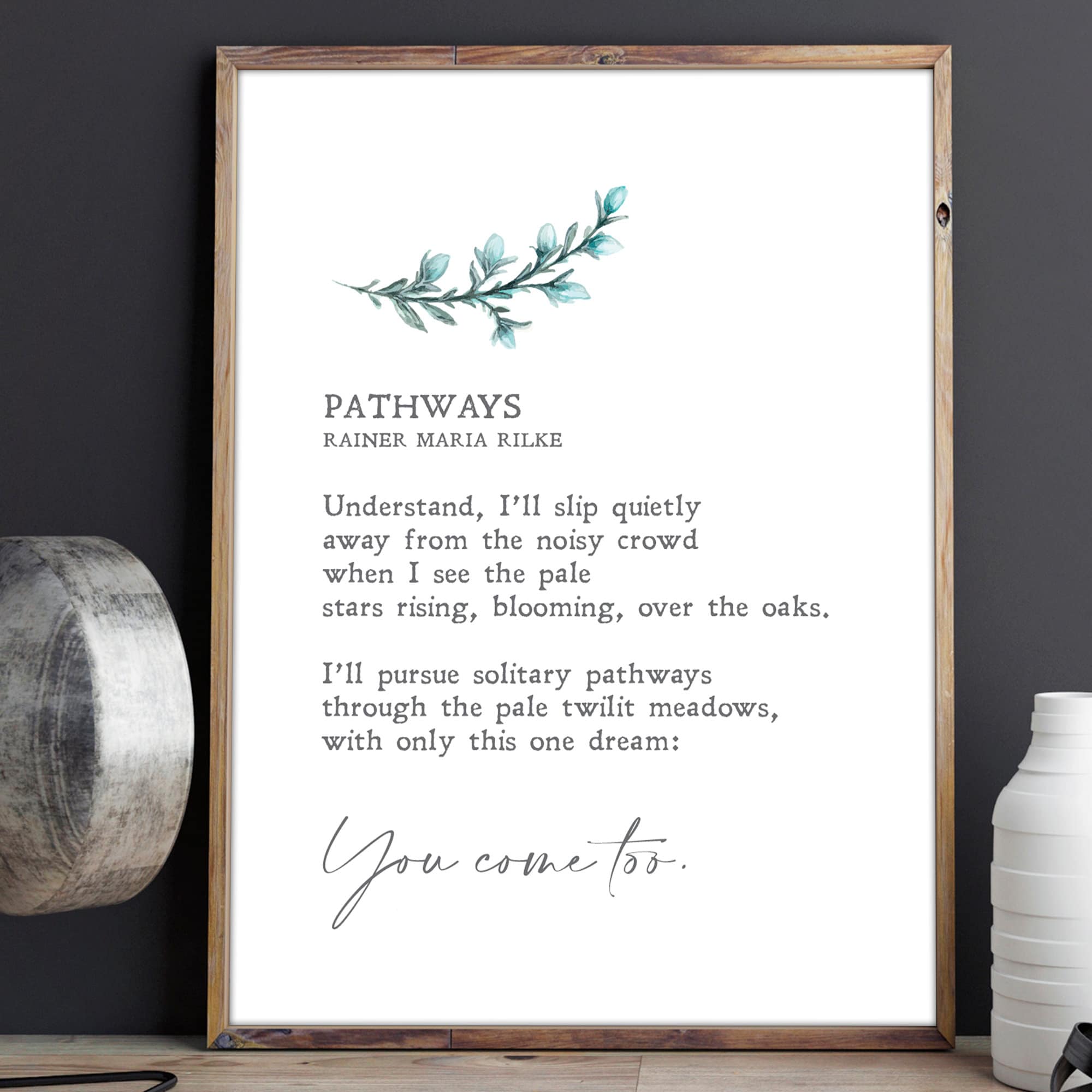 Rainer Maria Rilke Pathways Poem Love Romance Soulmate - Etsy Canada