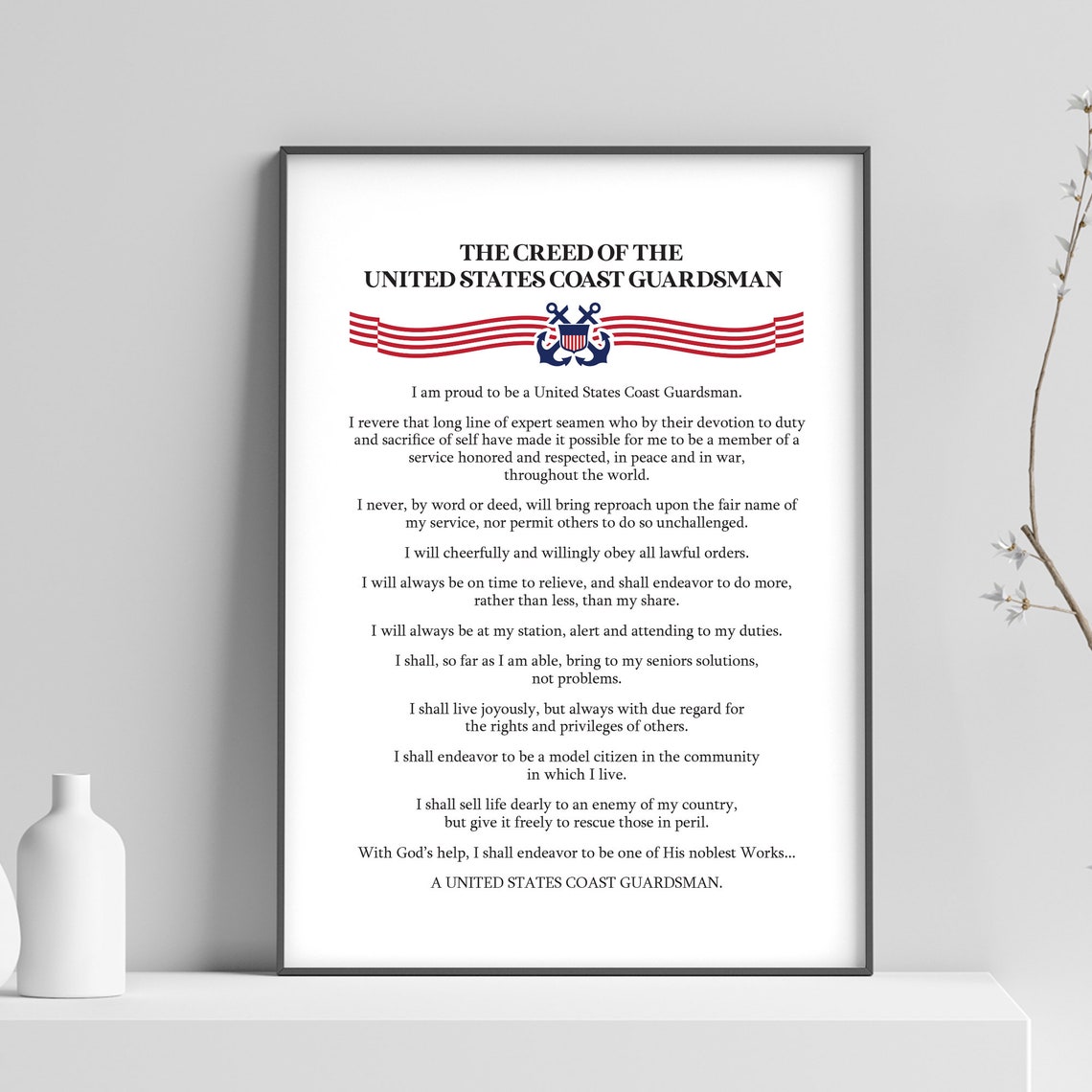 Coast Guard Creed United States Gift for Sailor American - Etsy