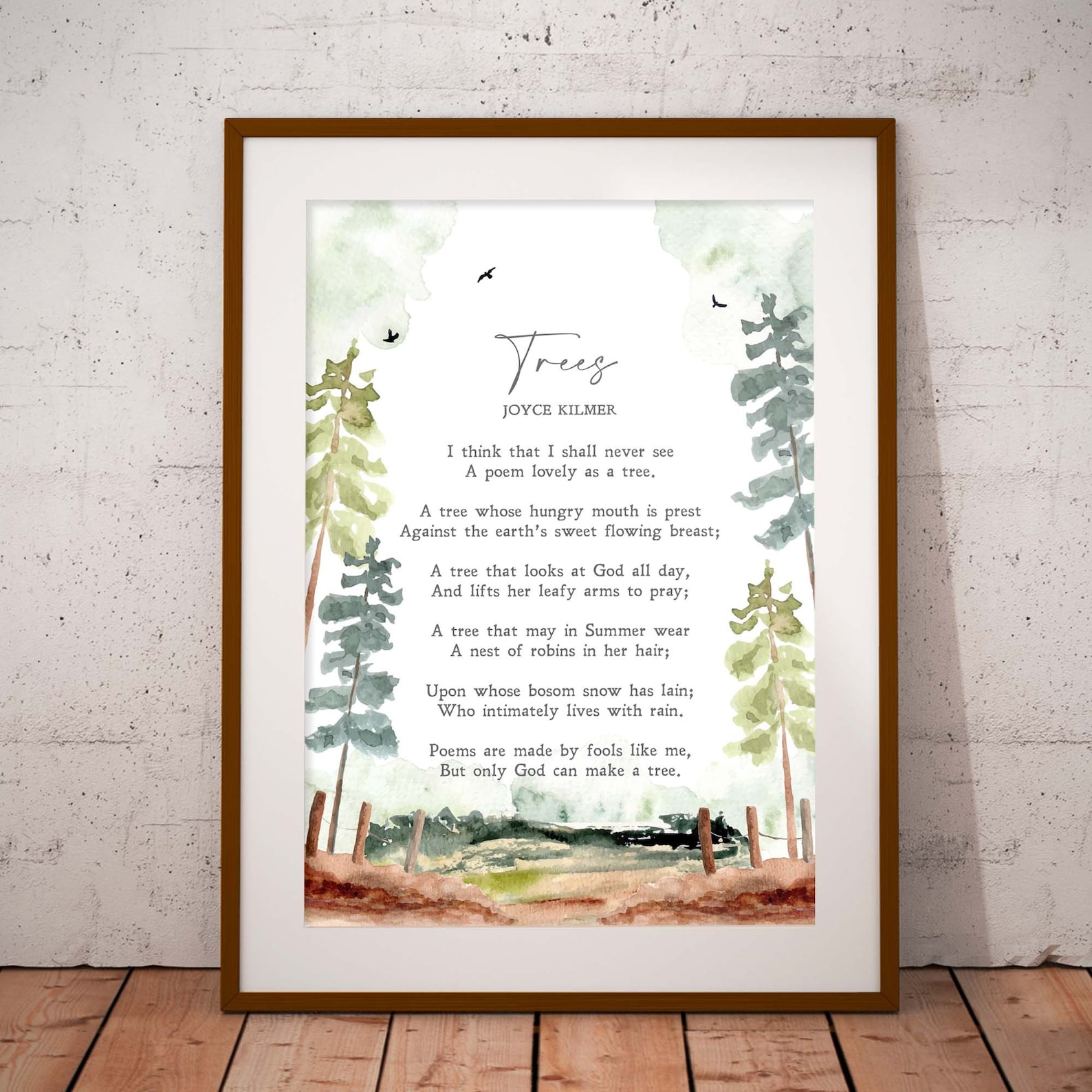 Trees | Joyce Kilmer | Poem | Nature | Art | Inspiration | Print | Wall ...