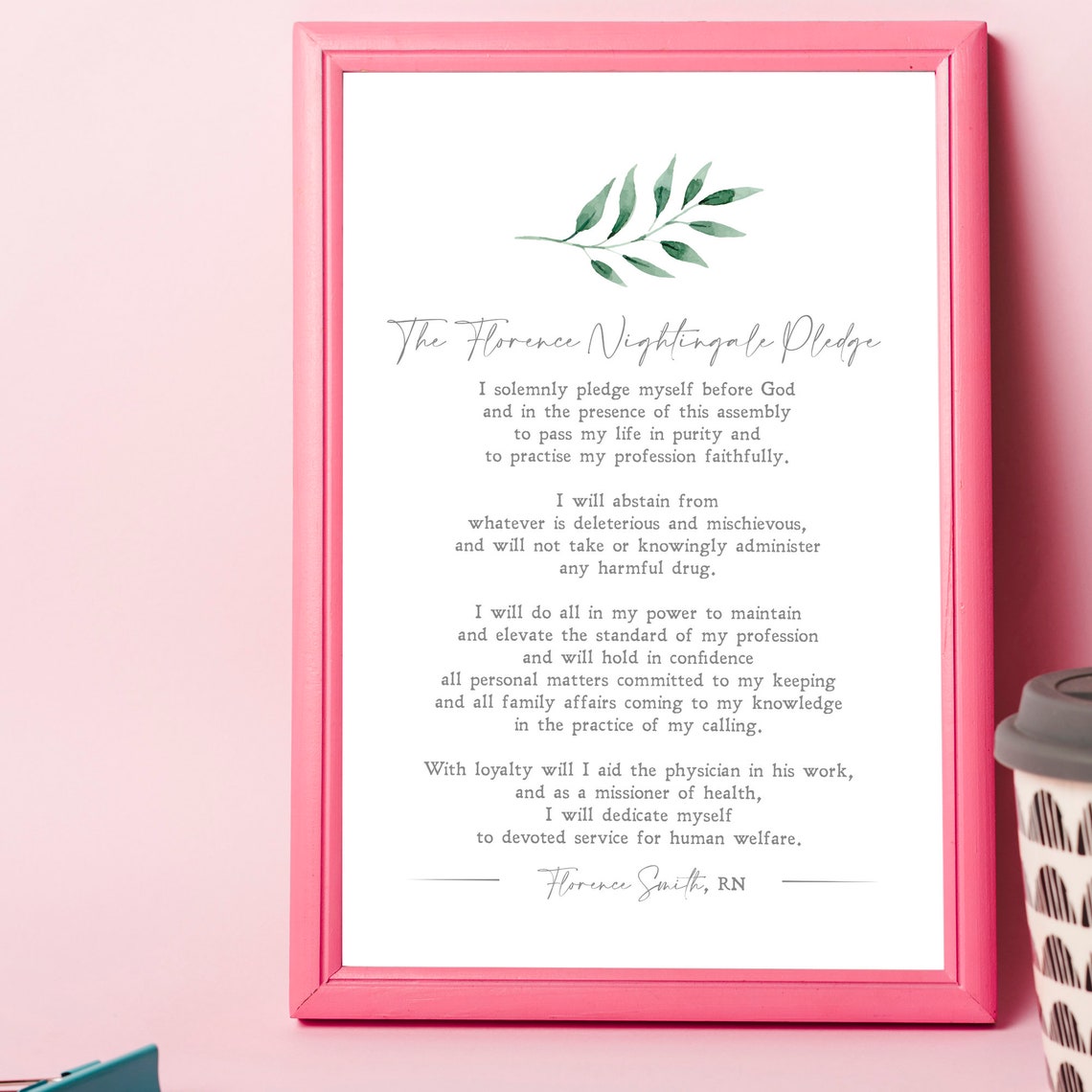 Personalized Florence Nightingale Pledge | Nurse | Gift | Inspiration ...