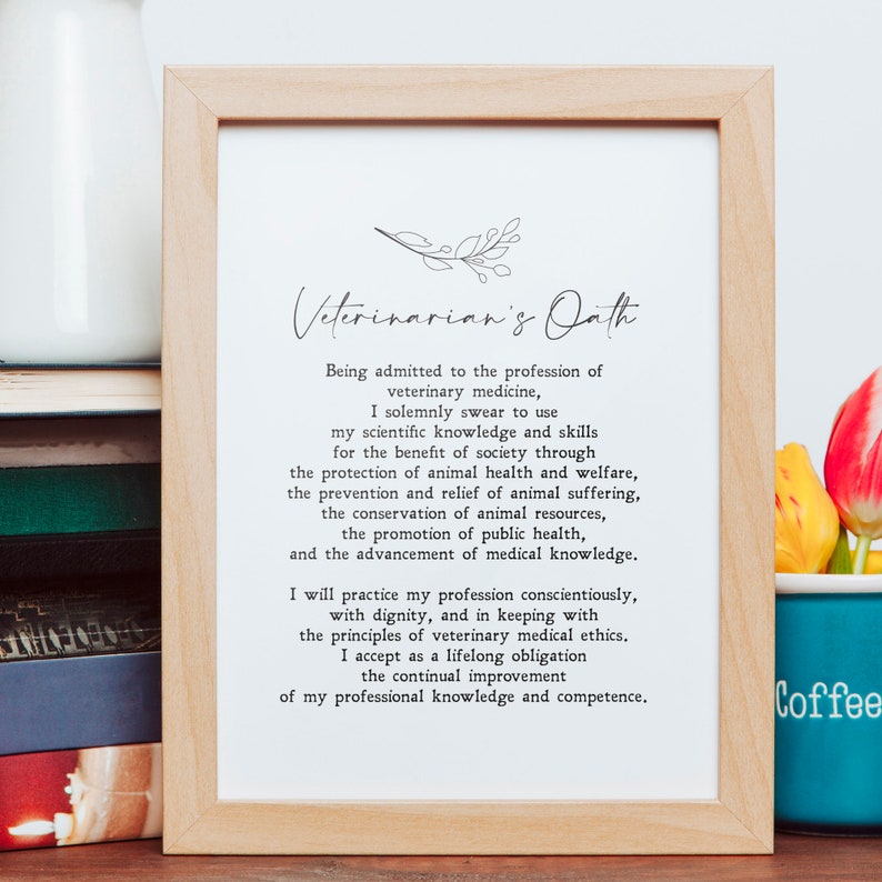 Veterinarian's Oath | Veterinarian Gift | Pet | Inspiration | Wall Art ...