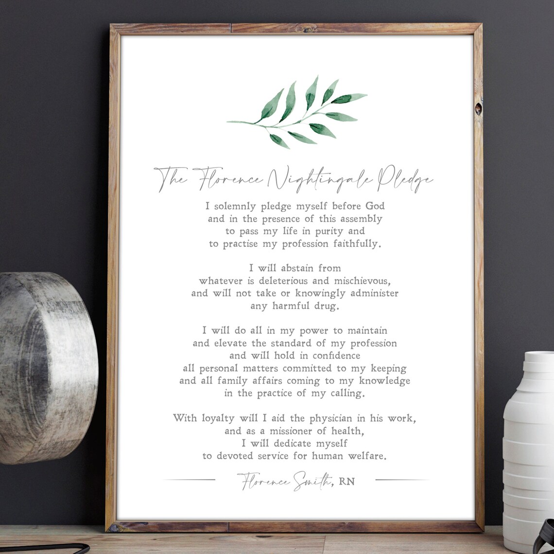 Personalized Florence Nightingale Pledge | Nurse | Gift | Inspiration ...