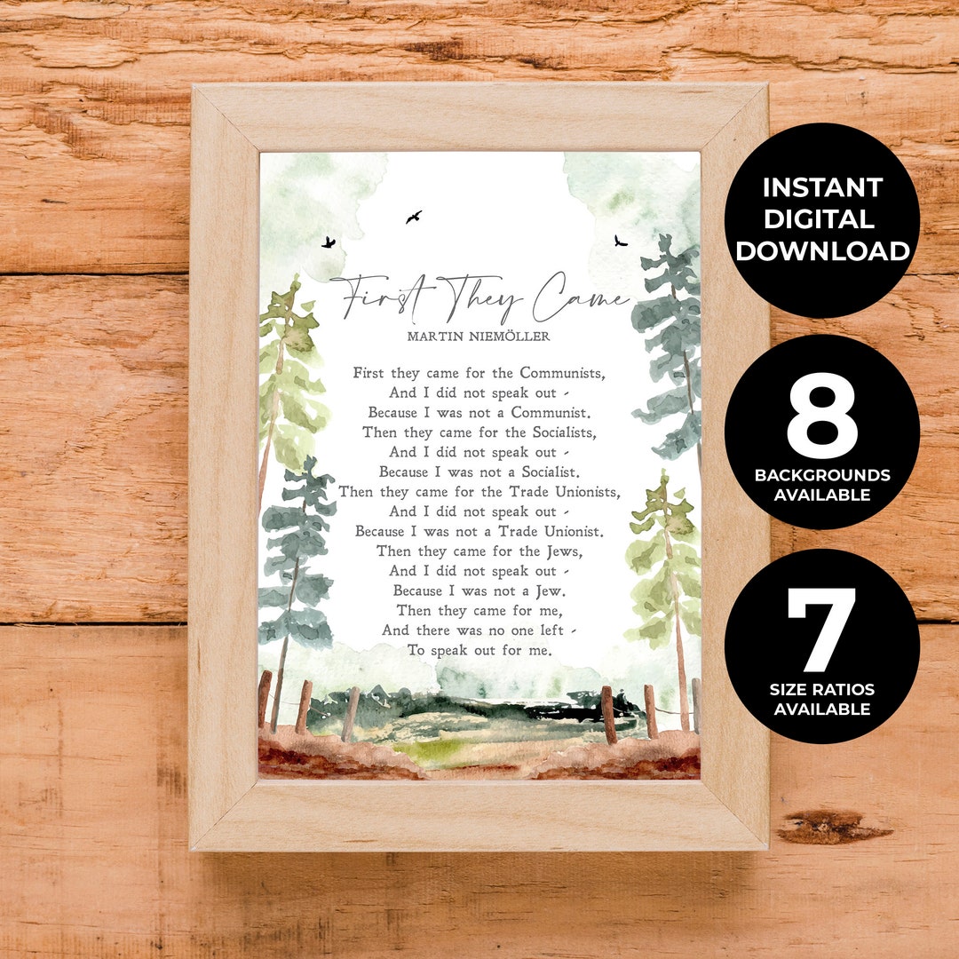 First They Came | Martin Neimöller | War | Poem | Nature | Art ...