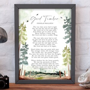 Good Timber Poem | Douglas Malloch | Watercolor | Mormon | LDS ...