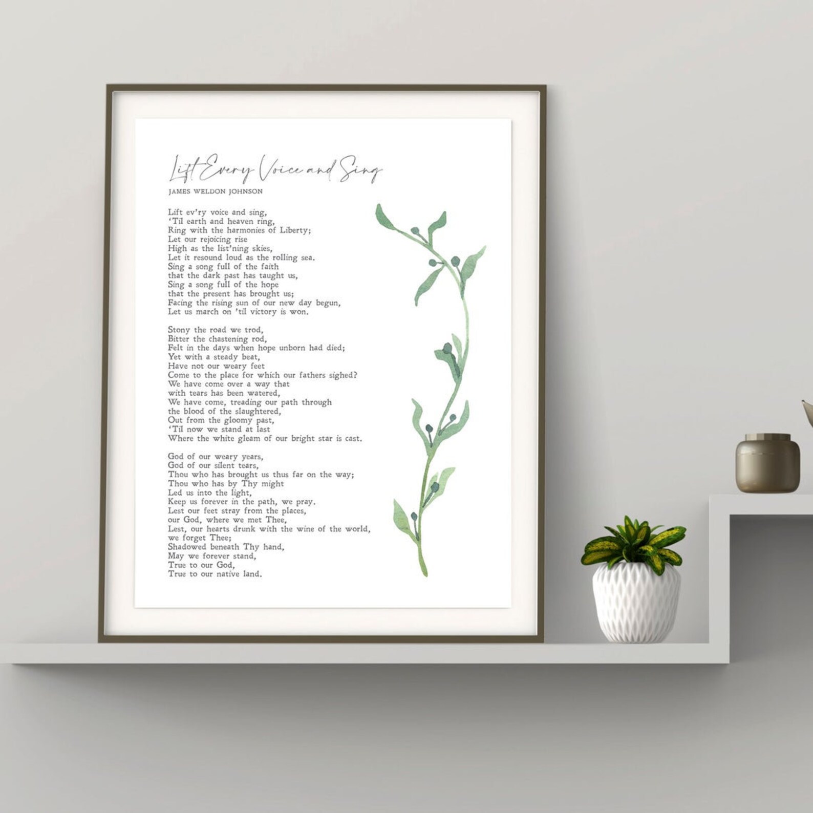 Lift Every Voice and Sing James Weldon Johnson Poem | Etsy