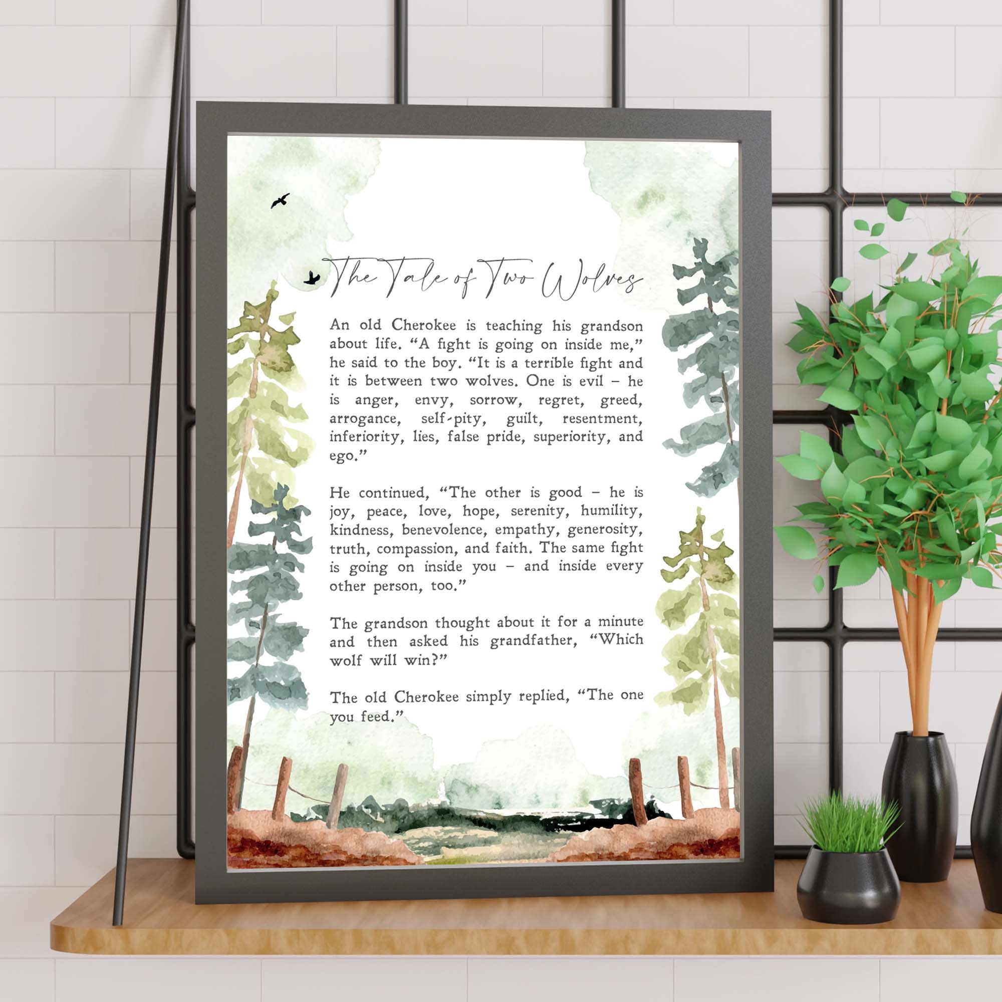 Tale of Two Wolves Quote Poster Native American Leadership - Etsy