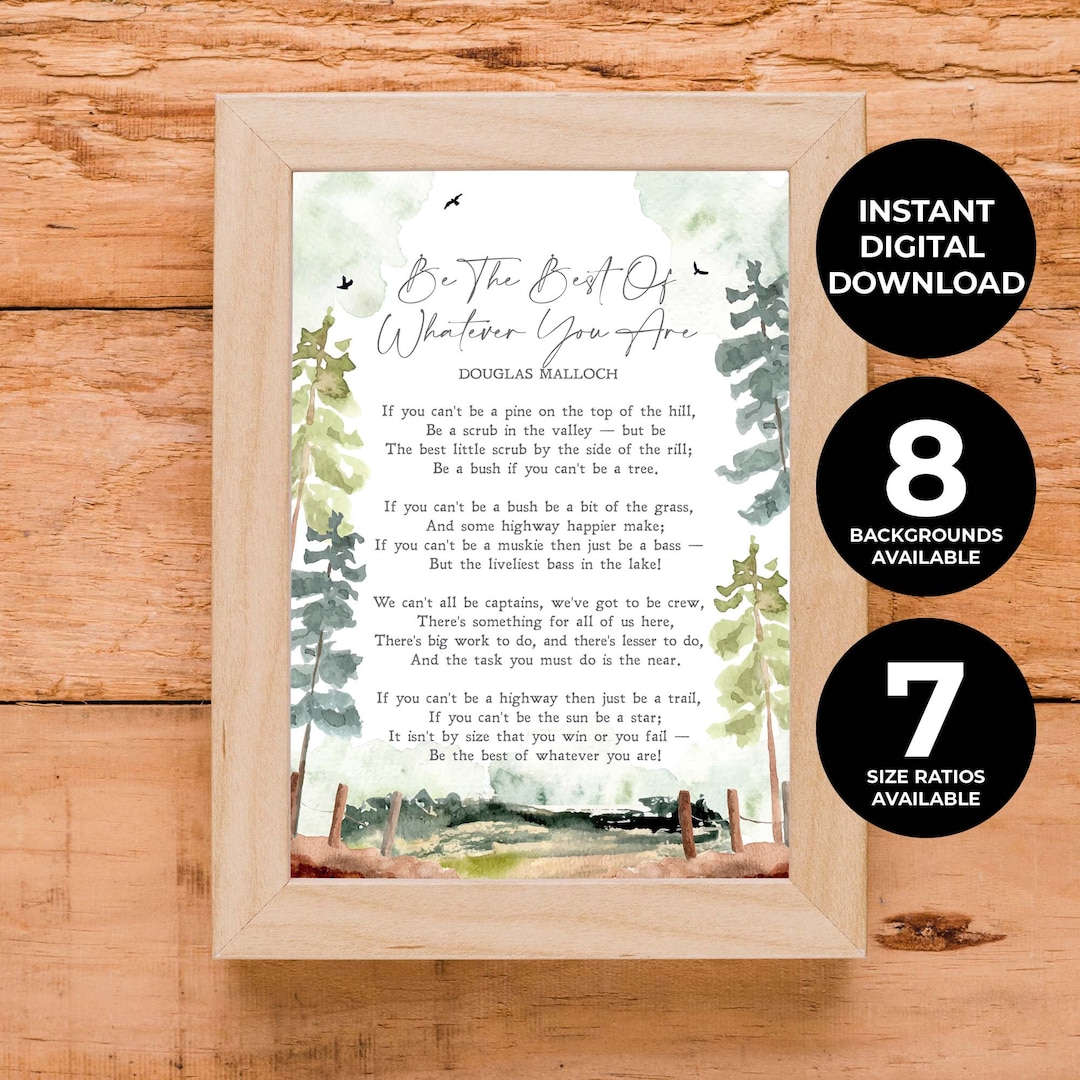 Be the Best of Whatever You Are | Douglas Malloch | Motivational Poem ...