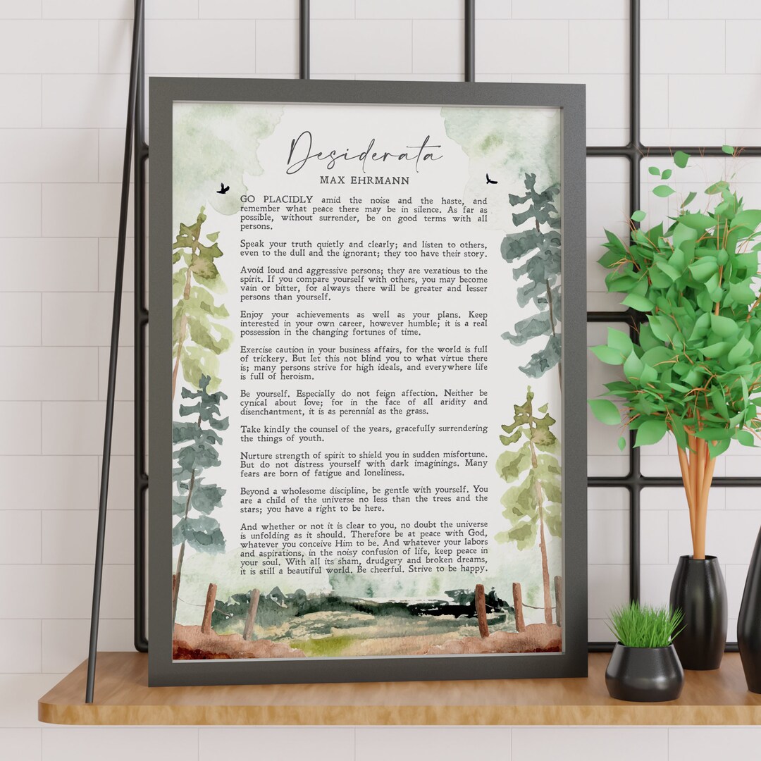 Desiderata | Max Ehrmann | Poem | Illustrated | Watercolor | Life ...