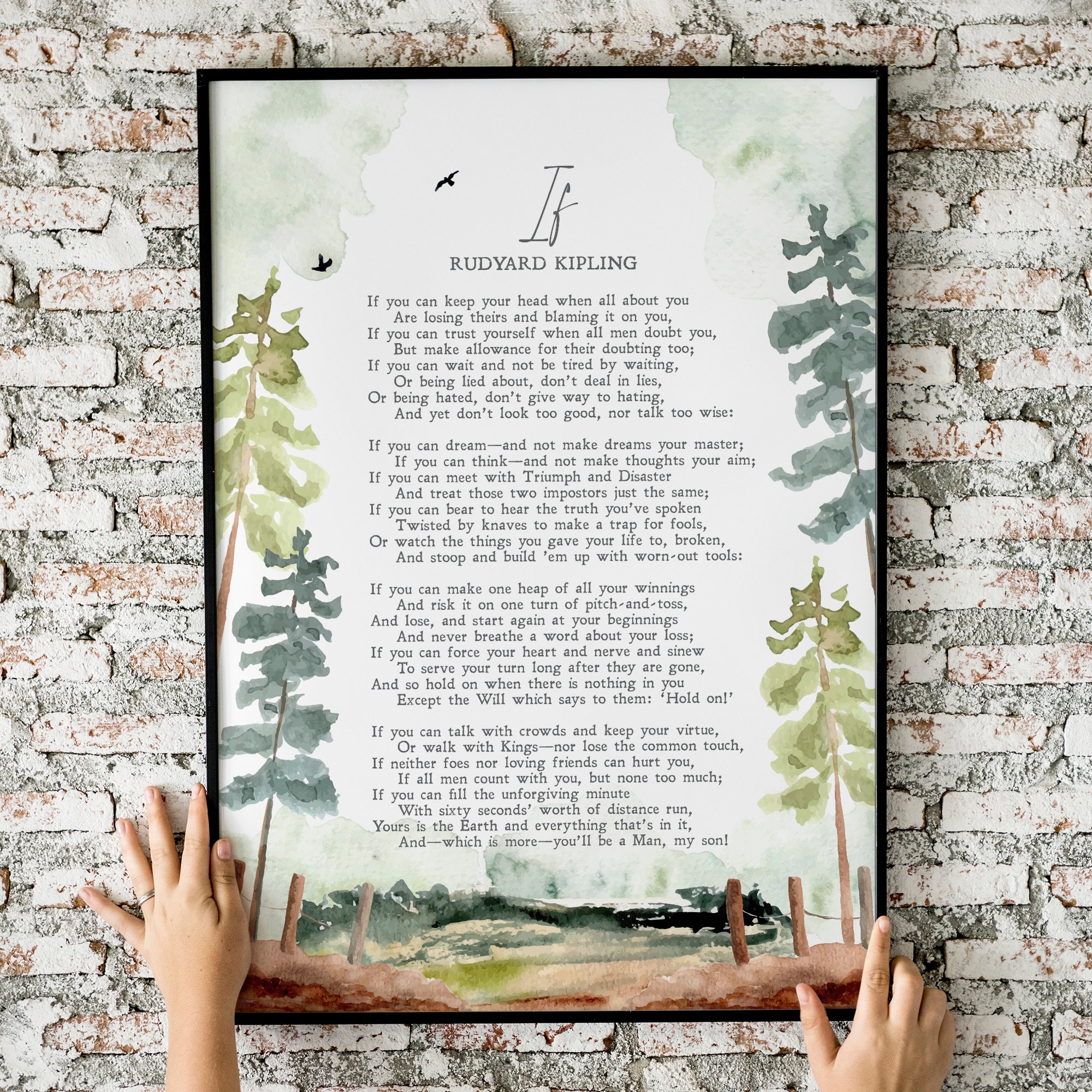 If Rudyard Kipling Poem Literature Print Wall Art - Etsy