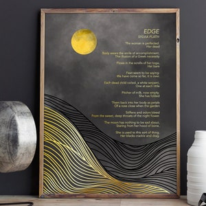 Edge | Sylvia Plath | Poem | Dark | Print | Wall Art | Quote | INSTANT ...