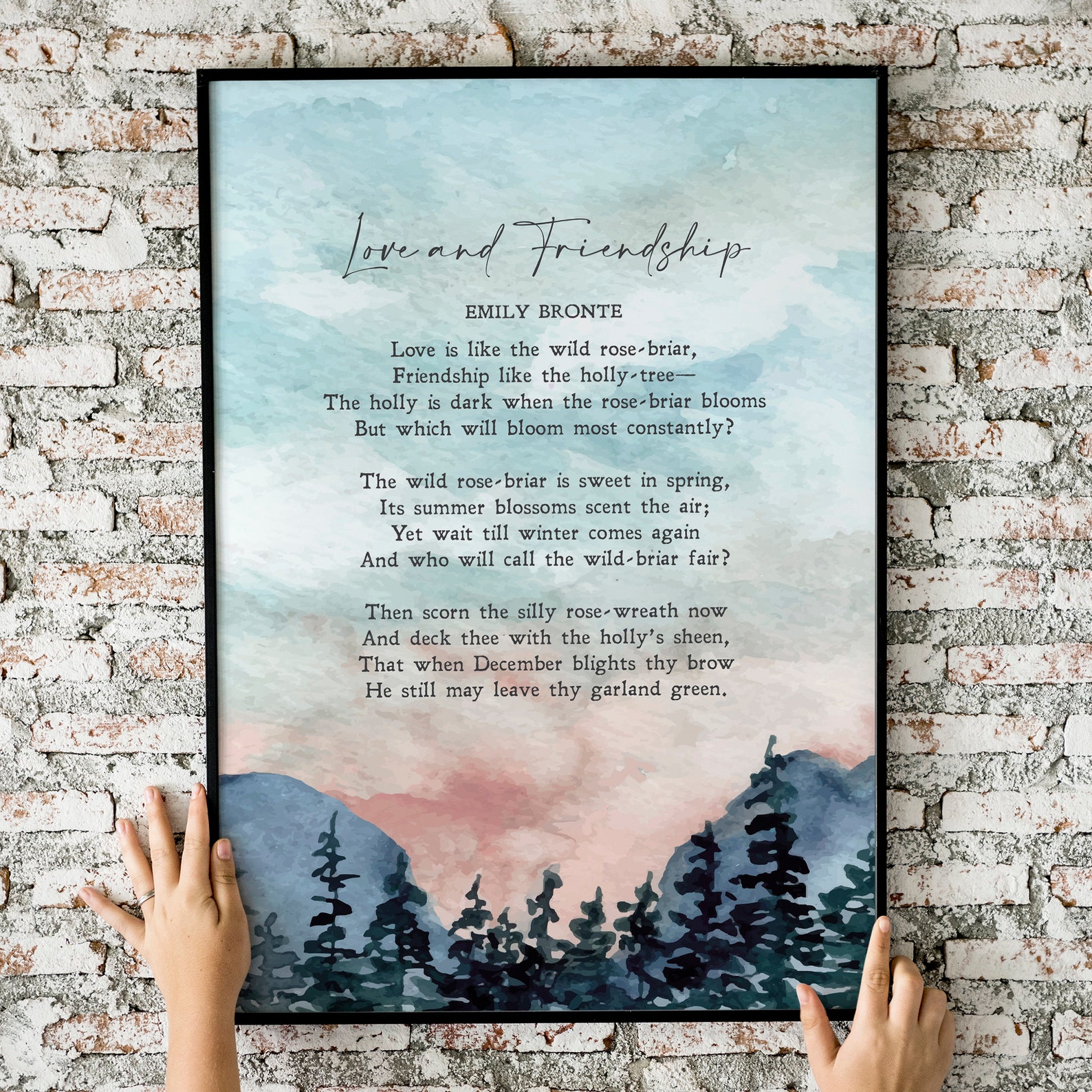 Love and Friendship Emily Bronte Romance Marriage Poem - Etsy