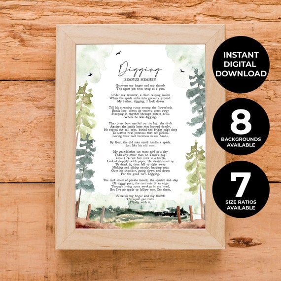 Digging Seamus Heaney Poem Life Watercolor Family - Etsy