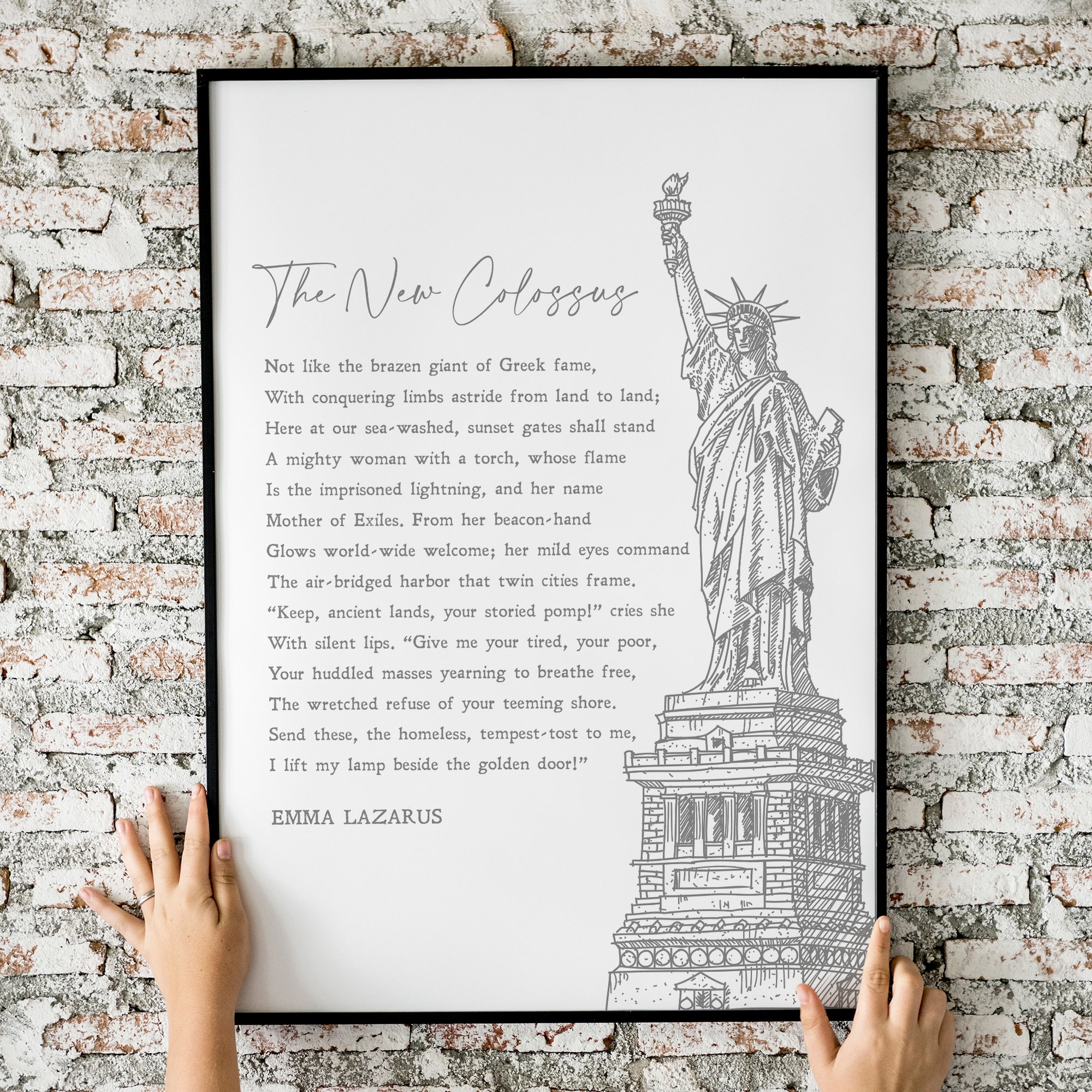 The New Colossus | Emma Lazarus | Poem | Statue of Liberty | Lady ...