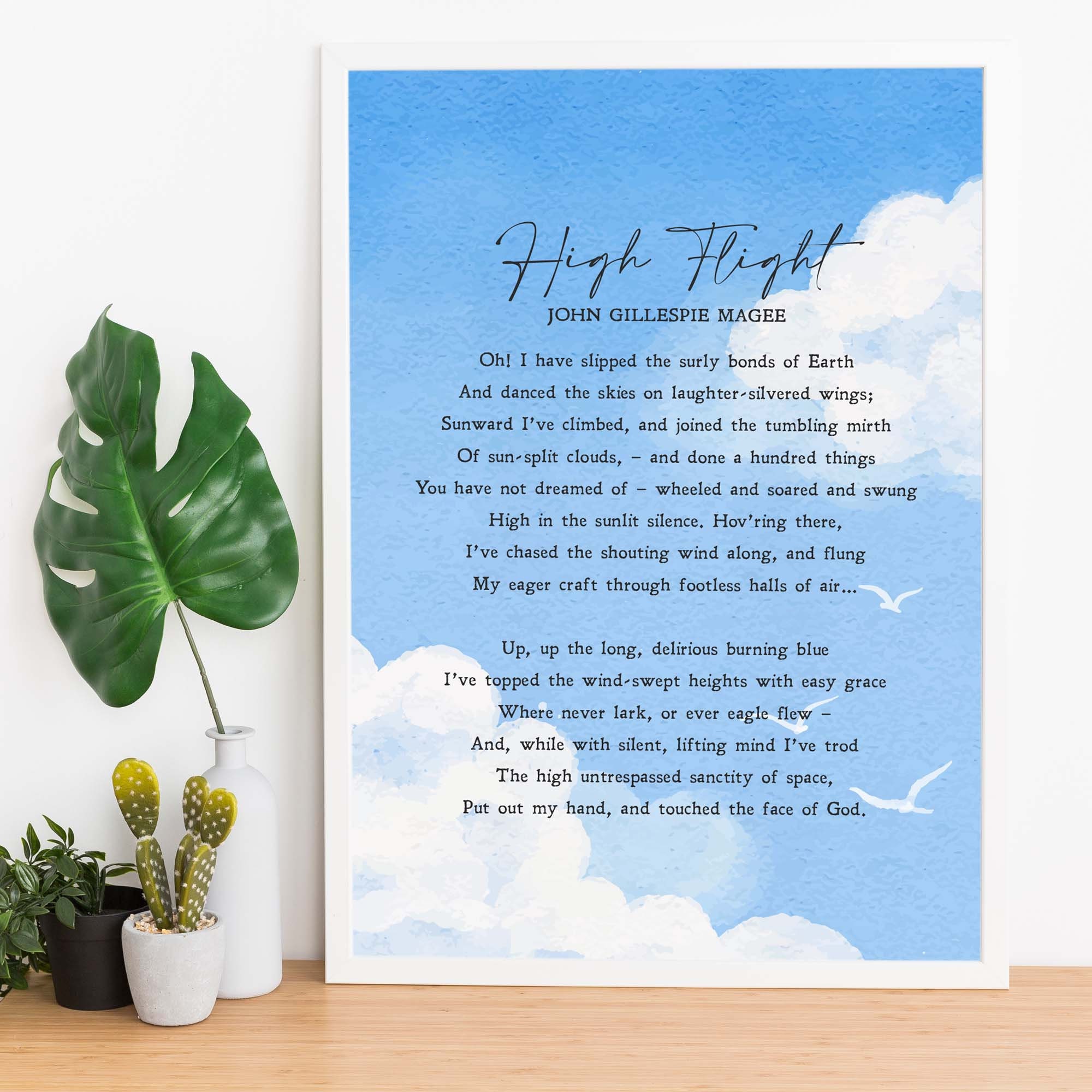 High Flight John Gillespie Magee Poem Flight Aviation | Etsy