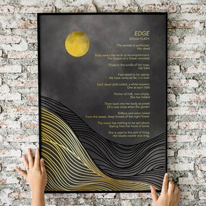 Edge | Sylvia Plath | Poem | Dark | Print | Wall Art | Quote | INSTANT ...