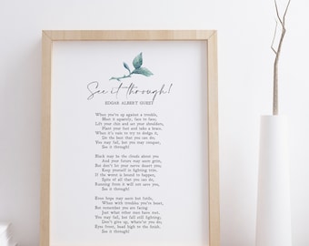 Edgar Albert Guest It Couldn't Be Done Poem Art Print - Etsy UK