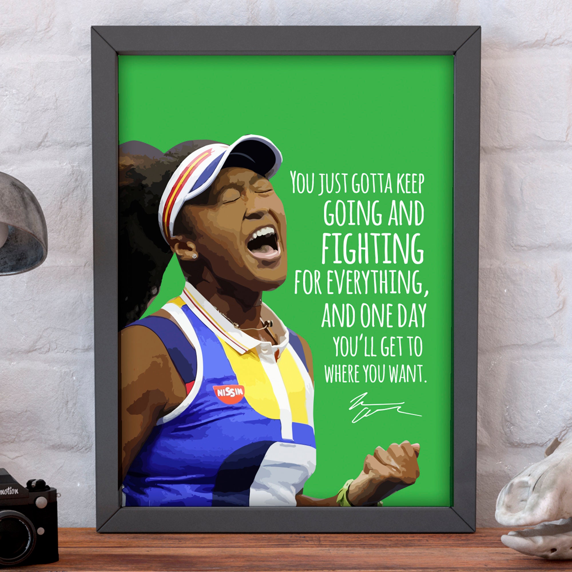 Naomi Osaka Quote Keep Going and Fighting for Everything - Etsy UK
