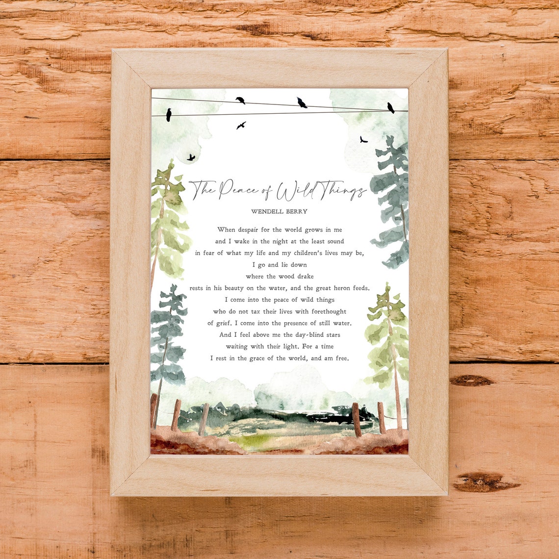 The Peace of Wild Things V2 Wendell Berry Poem Hope - Etsy
