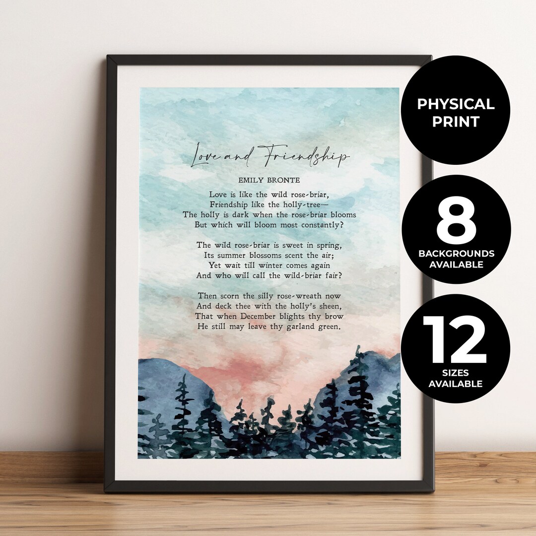 Love and Friendship | Emily Bronte | Romance | Marriage Poem ...