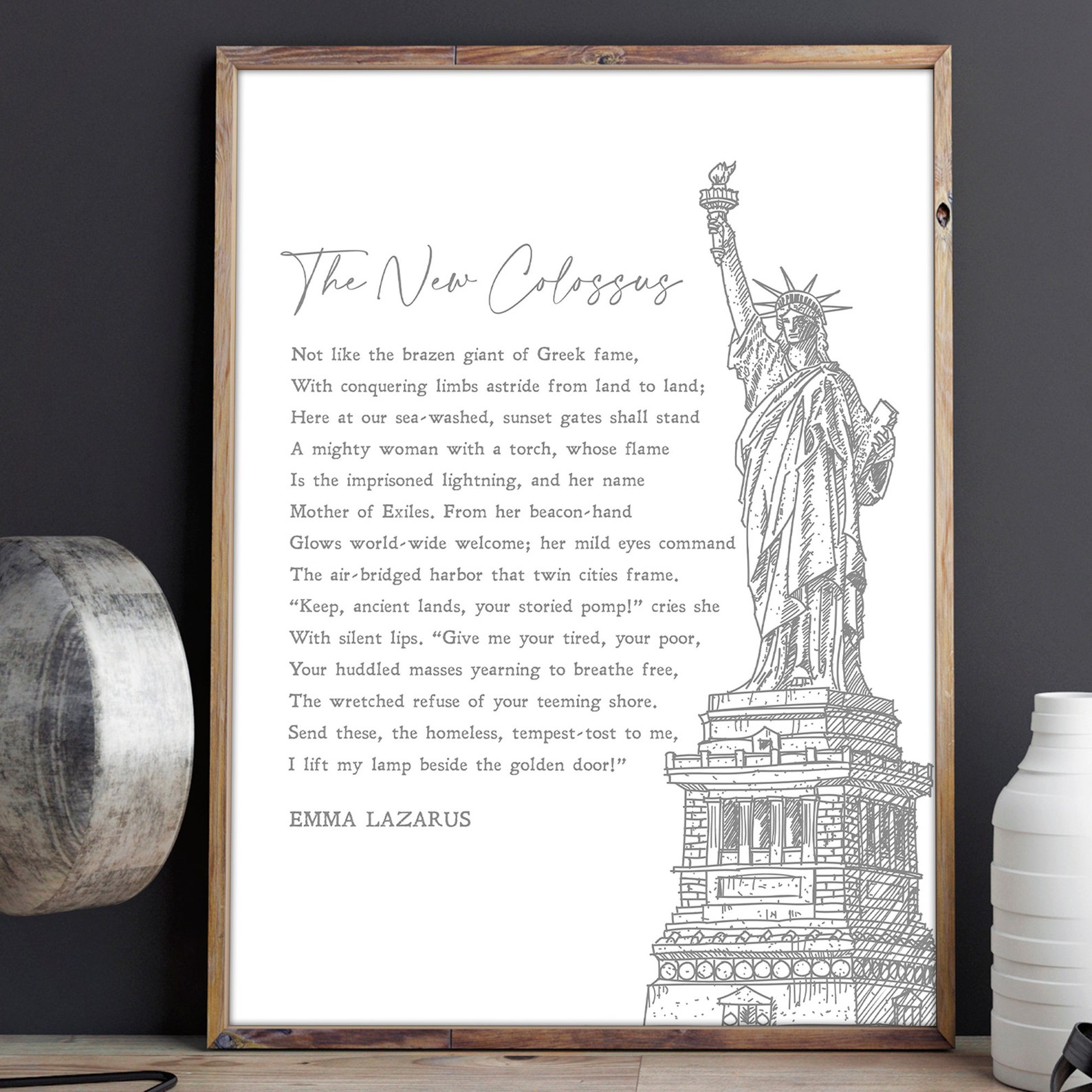 The New Colossus | Emma Lazarus | Poem | Statue of Liberty | Lady ...