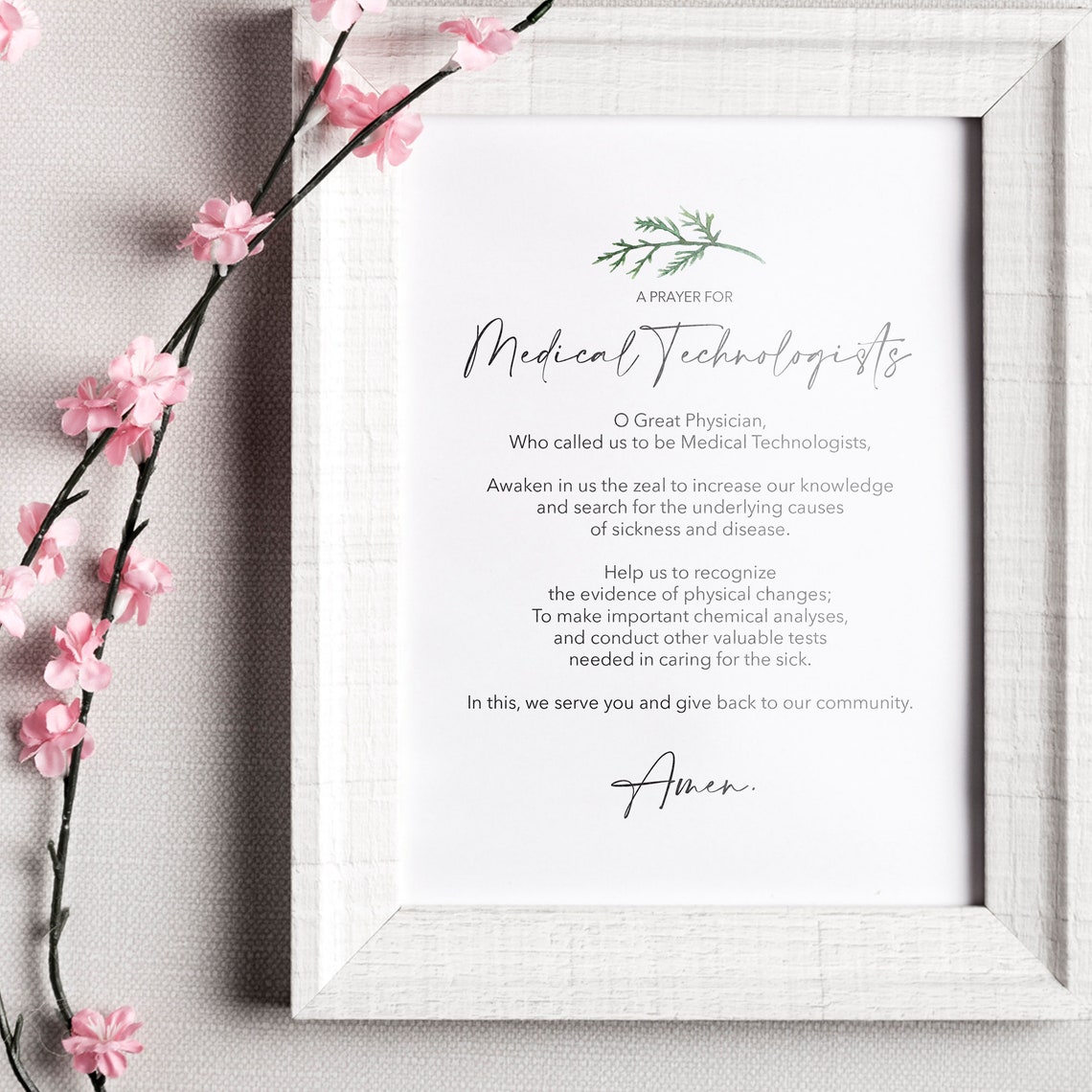 Medical Technologist's Prayer | Medtech | Christian | Catholic | Wall ...