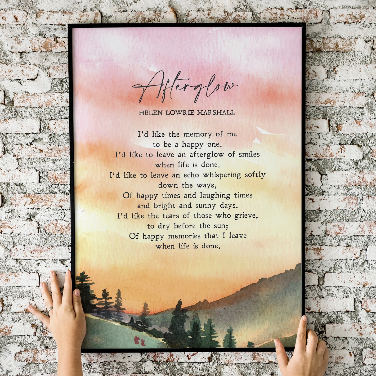 Afterglow Helen Lowrie Marshall Funeral Poem Sympathy - Etsy