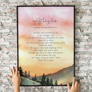 Afterglow | Helen Lowrie Marshall | Funeral Poem | Sympathy Gift ...