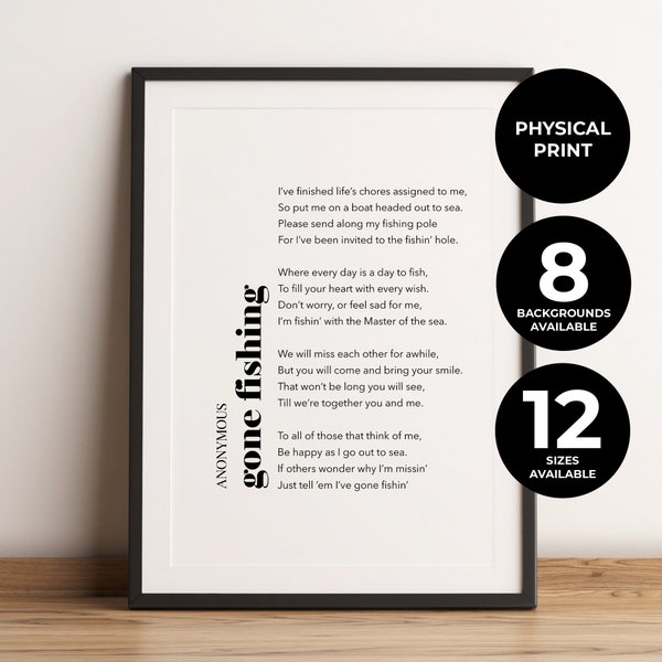 Gone Fishing Funeral Poem - Etsy
