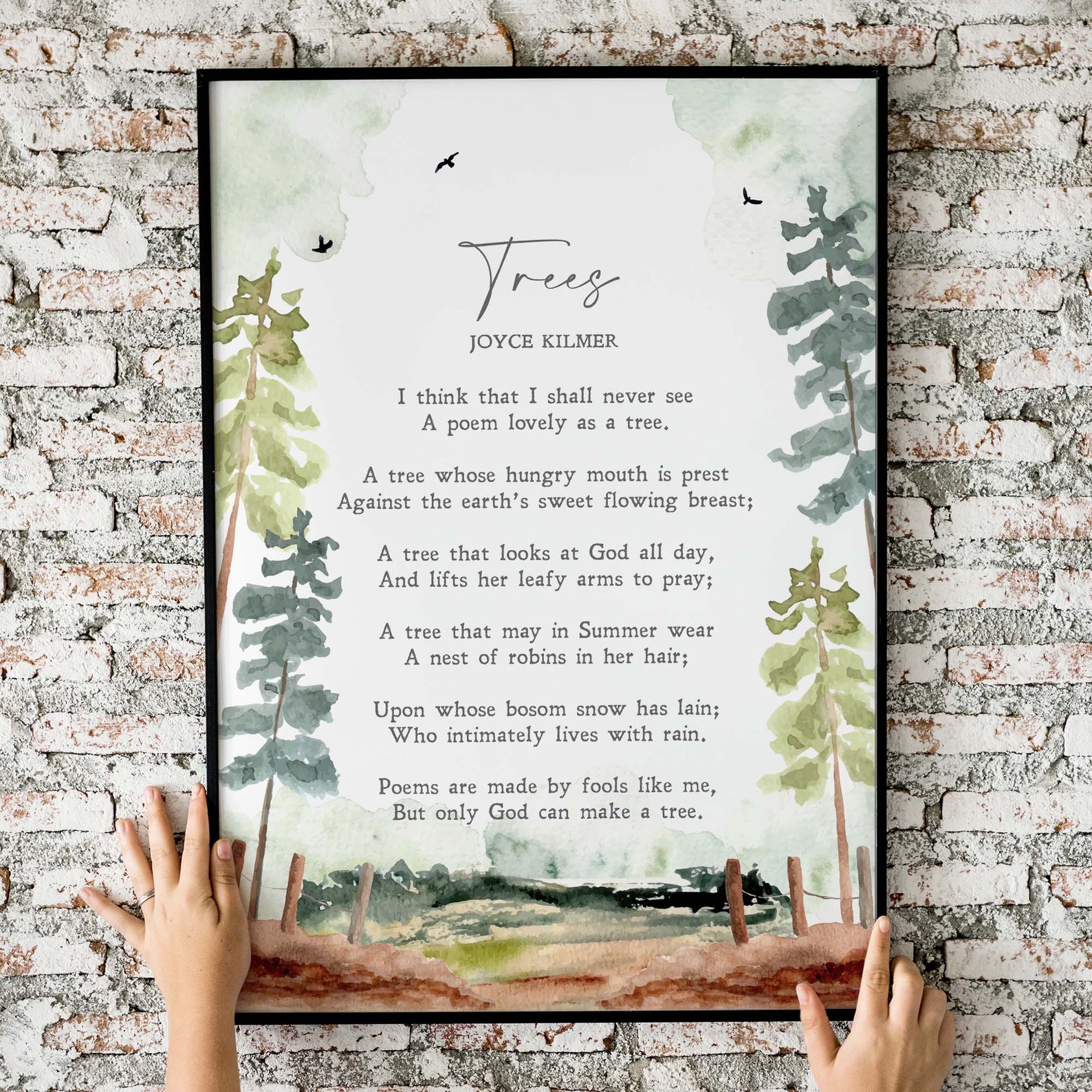 Trees | Joyce Kilmer | Poem | Nature | Art | Inspiration | Print | Wall ...