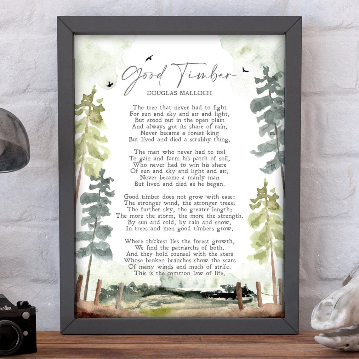 Good Timber Douglas Malloch Poem Watercolor Mormon - Etsy