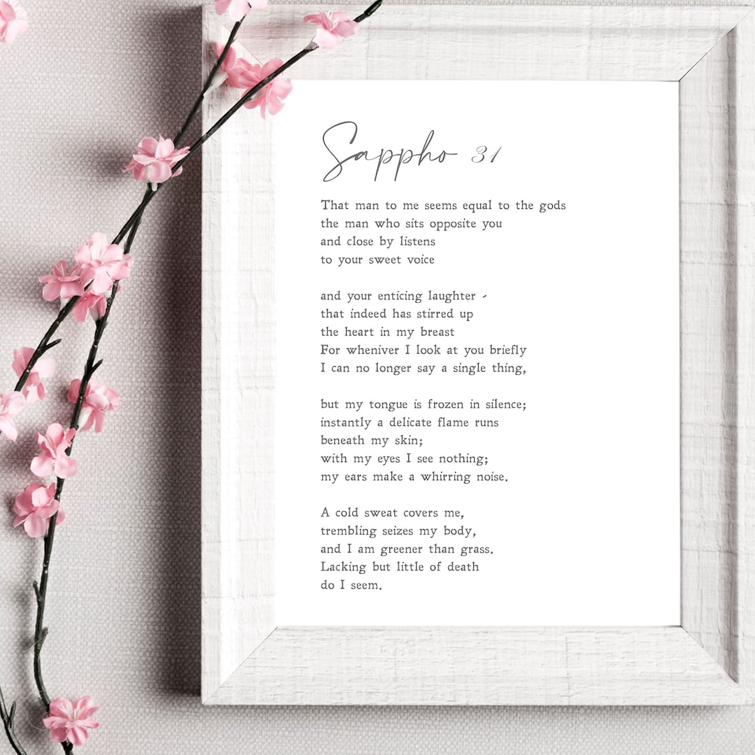 Sappho 31 V2 | Love Poem | Lesbian | Pride Gift | Literary Gift ...