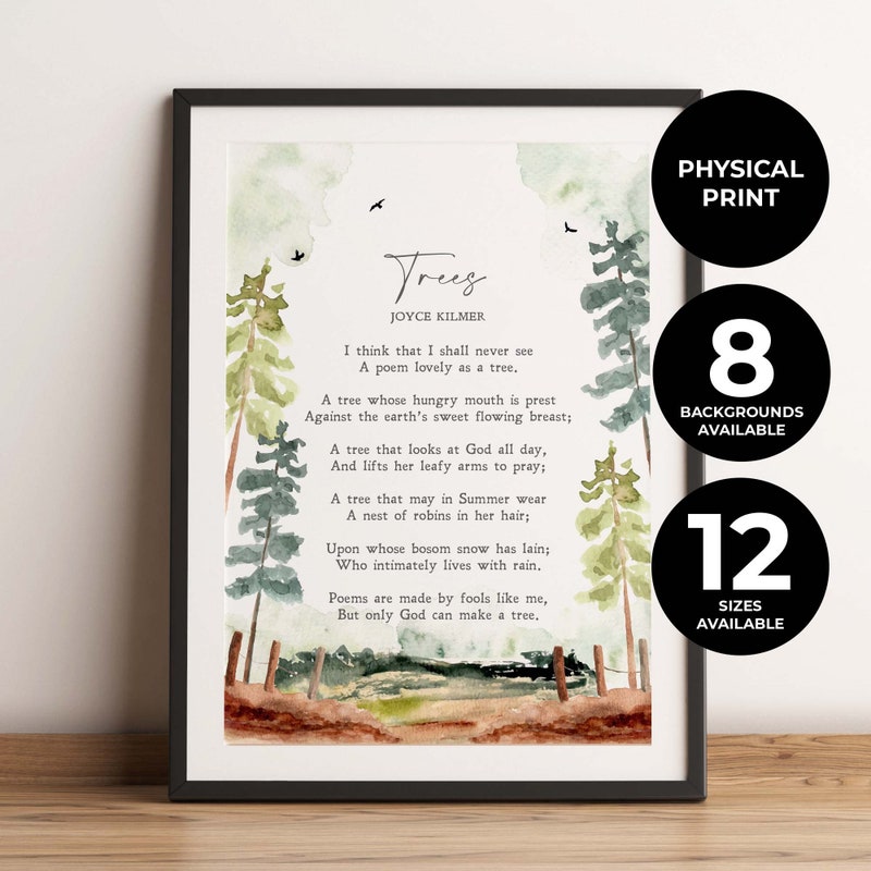 Kilmer Poem Trees - Etsy