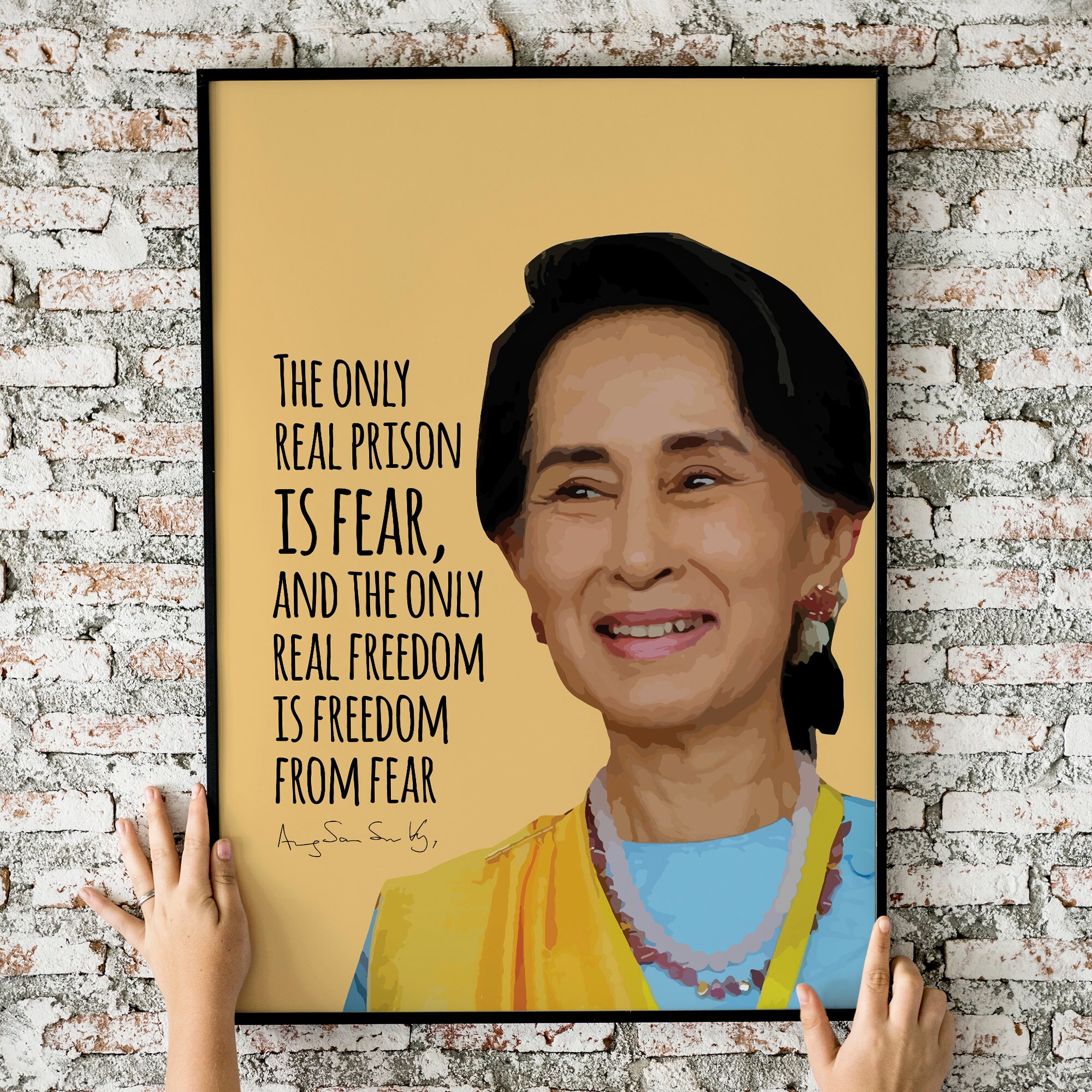 Aung San Suu Kyi Quote The Only Real Prison is Fear | Etsy