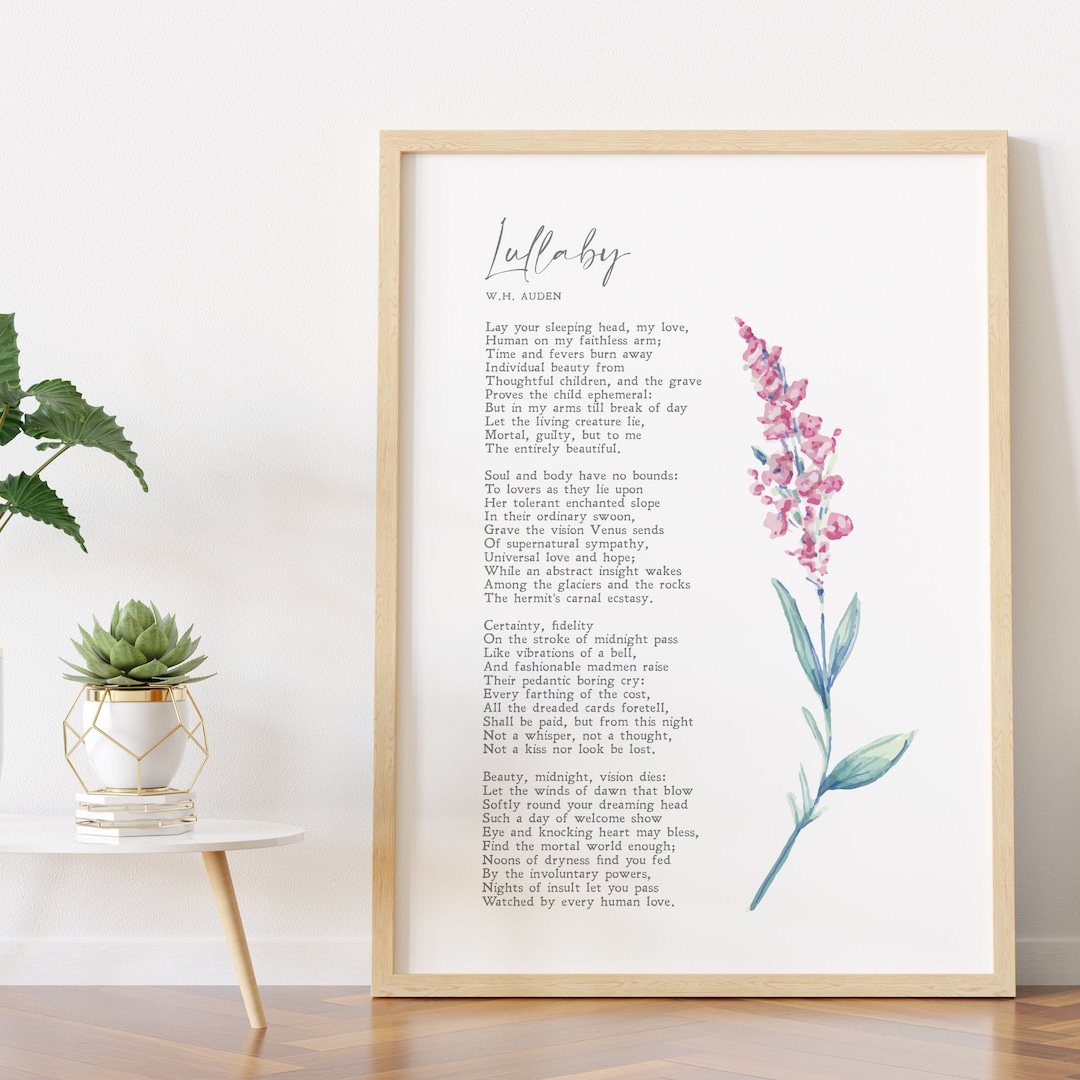 Lullaby | W. H. Auden | Gay Poem | Pride Gift | Literary Gift ...